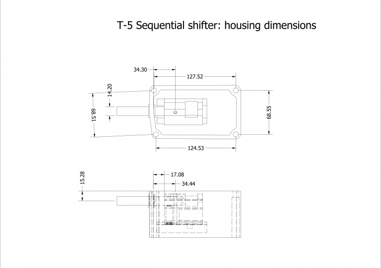 T-5 Sequential shifter housing dimensions - S1 Sequential