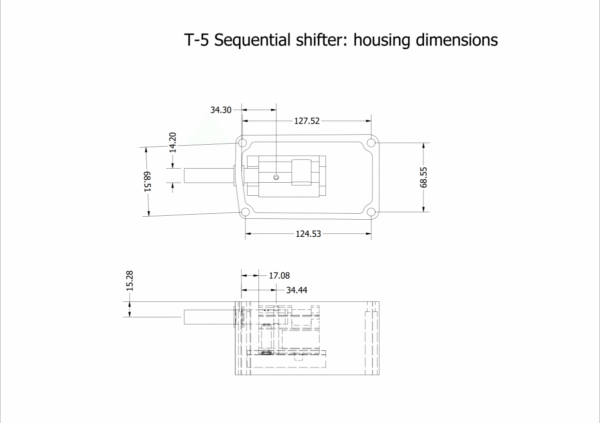 T-5 Sequential shifter housing dimensions - S1 Sequential