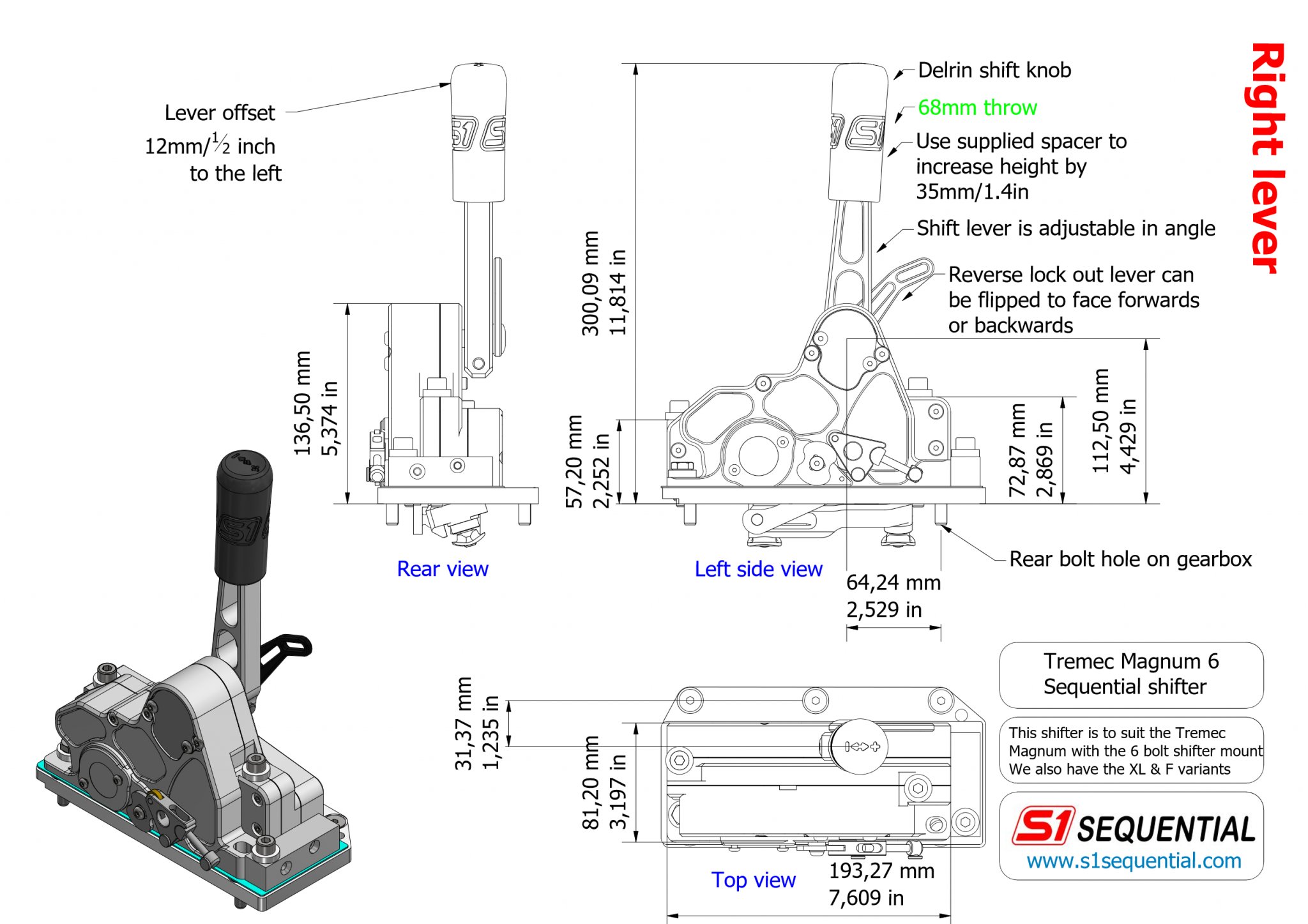 Sequential shifter T56 Magnum bolt on kit : S1 Sequential Sequential shifter T56 Magnum bolt on kit : S1 Sequential