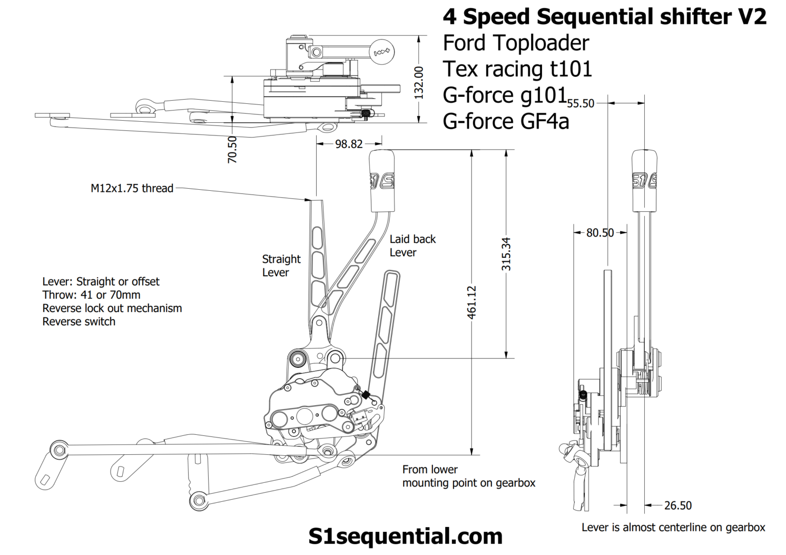4 speed Sequential, Tex, Gforce, Ford, Muncie – S1 Sequential